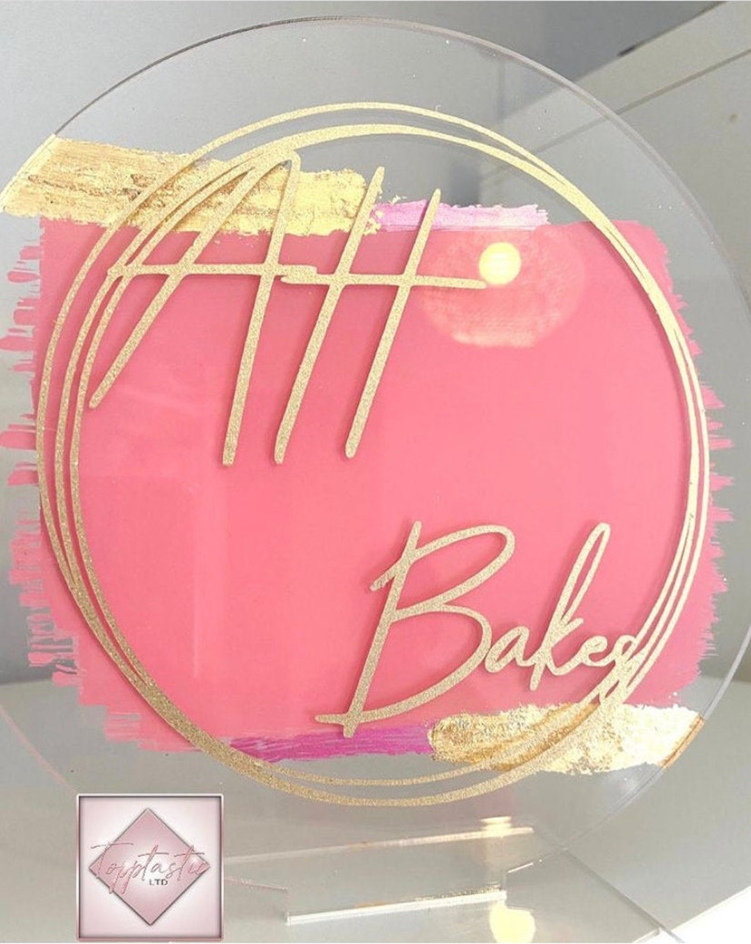 8 Inch Acrylic Logo Stand/ Business/ Logo/ Display/ Backdrop/ Cake ...