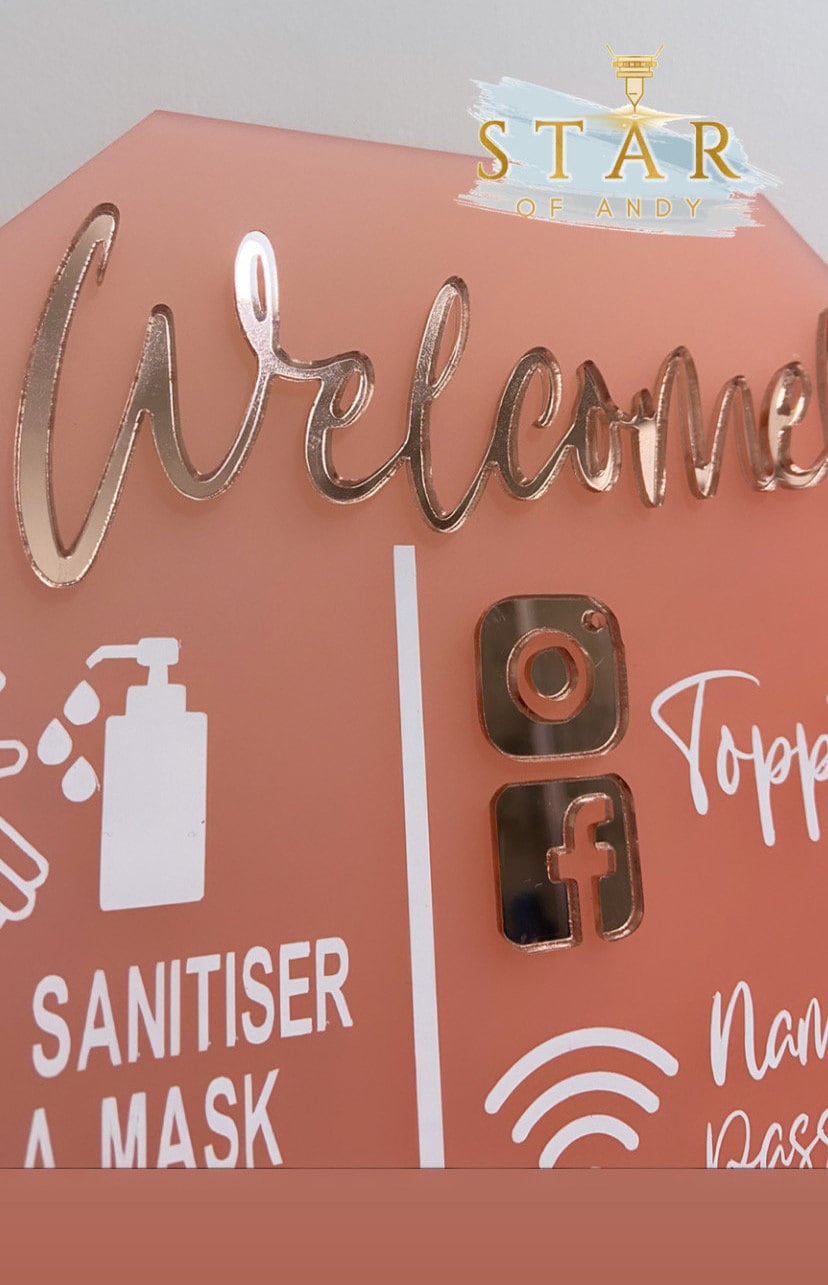 Business/Retail/Salon/Welcome sign with QR code - Etsy.de