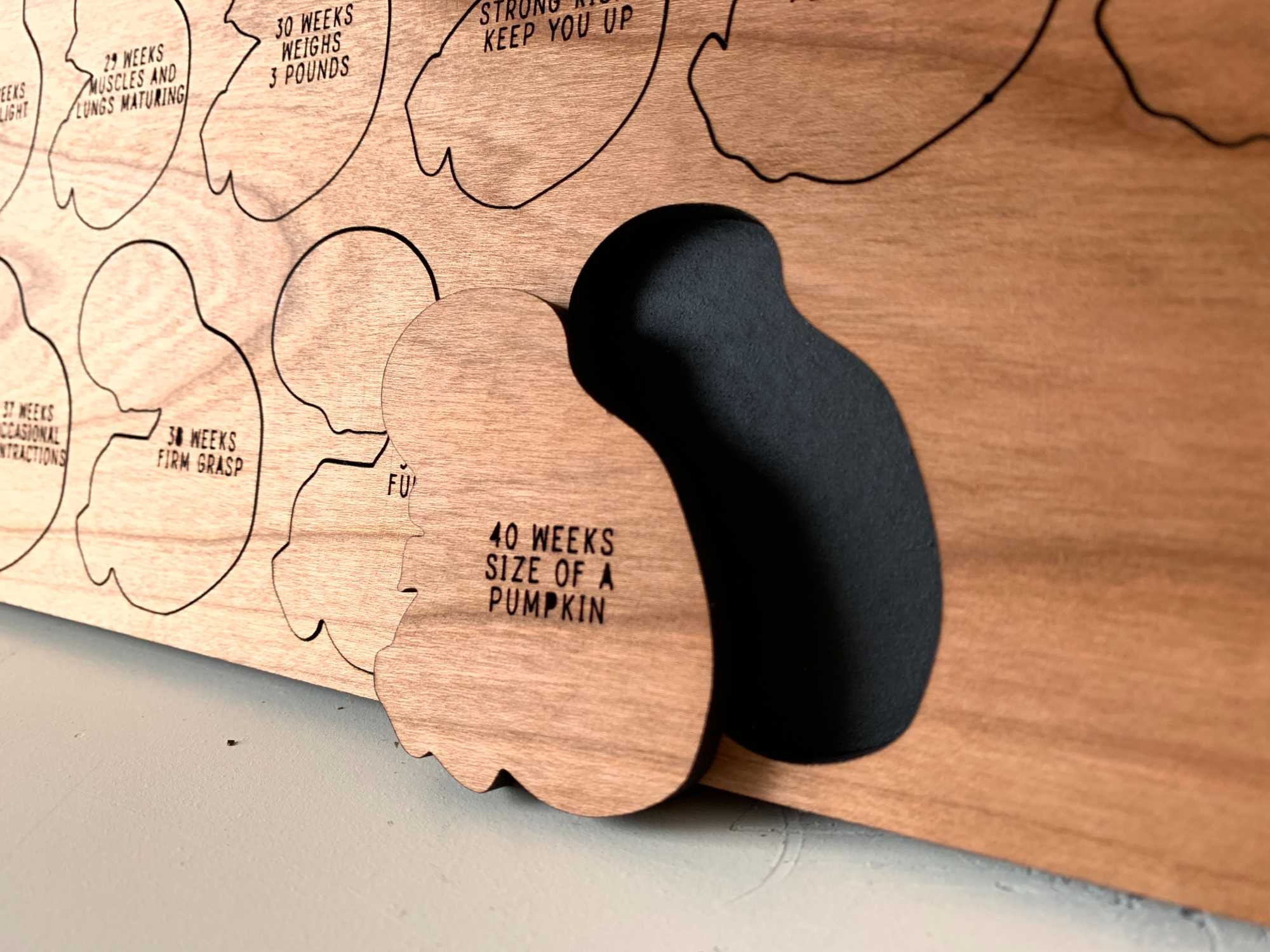 Personalized Pregnancy Tracker Board | Weeks of Gestation Baby Shower ...