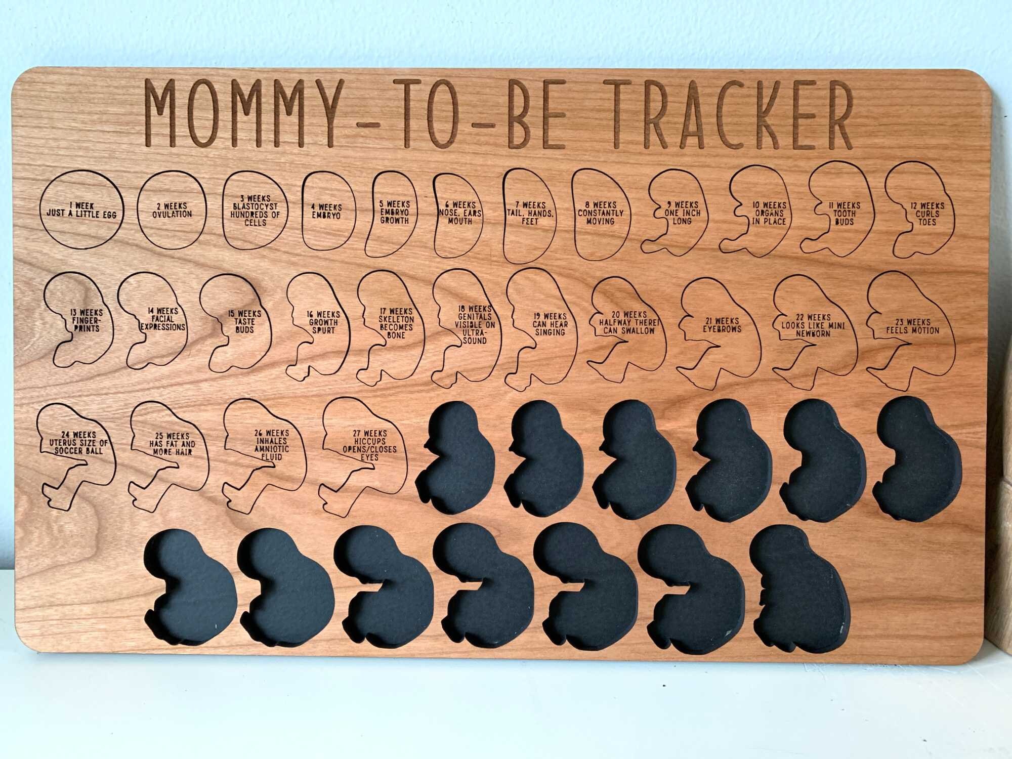 Personalized Pregnancy Tracker Board | Weeks of Gestation Baby Shower ...