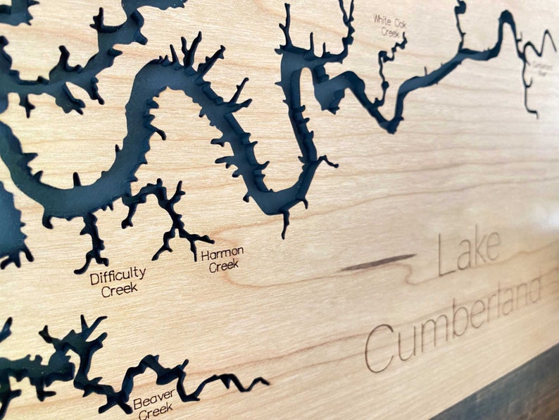 Lake Cumberland 3D Map Engraved Wooden Map of Lake - Etsy