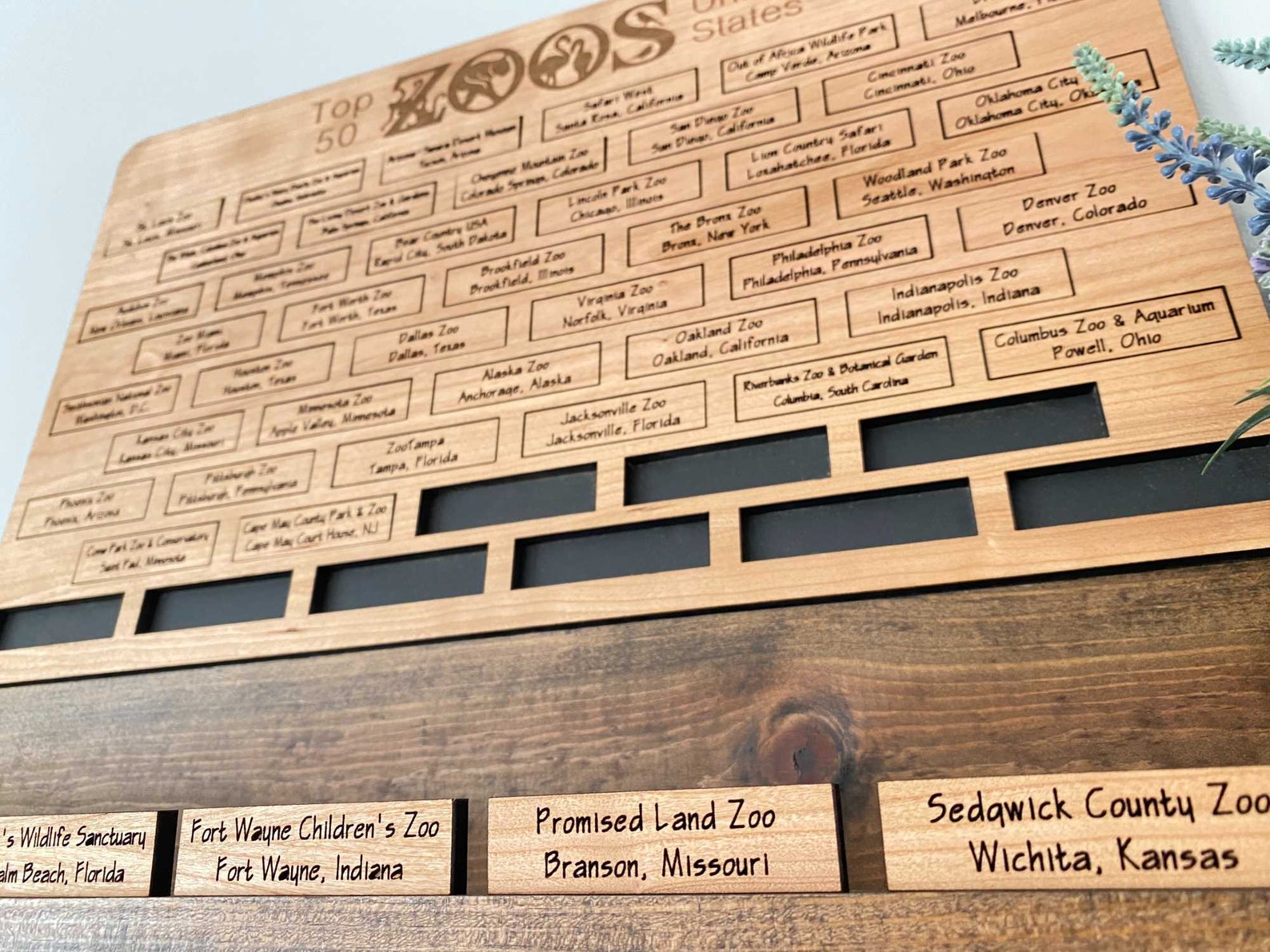 US Zoos Tracker Board | Animal Lover Gift, Home Decor - Etsy