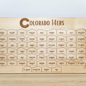 Colorado 14ers Peak Bagging Tracker Sign | 14,000 Ft 58 Mountain Hiking ...