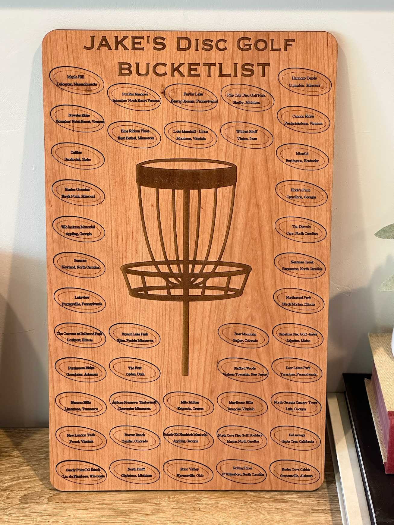 Customizeable Personalized Disc Golf Course Tracker Board - Etsy