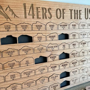 United States 14ers Peak Bagging Tracker Sign | 14,000 Ft Peak Board ...