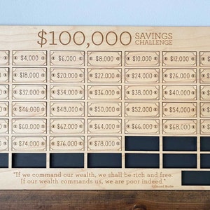 Savings Tracker Money Savings Challenge Custom Engraved Savings Board ...