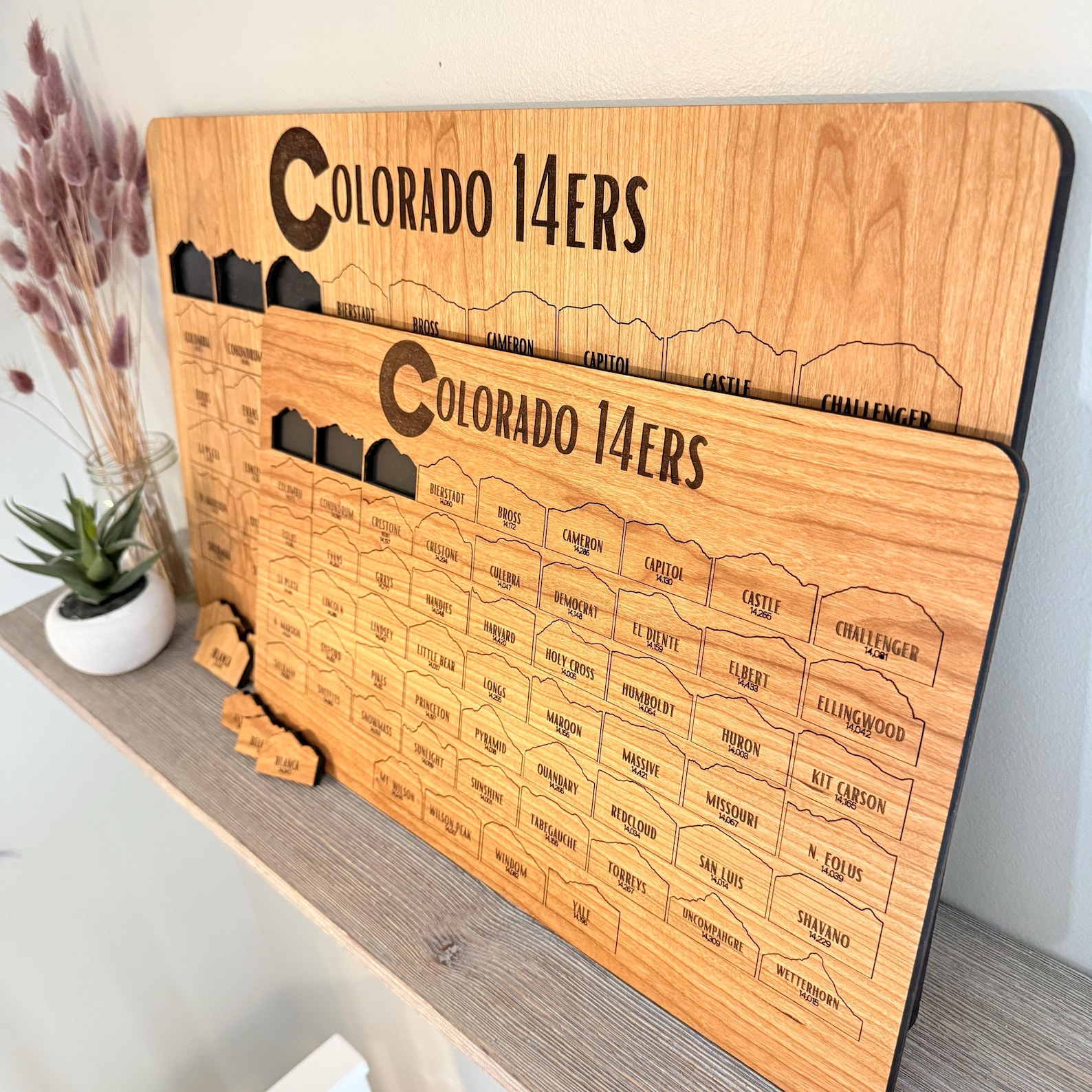 Colorado 14ers Peak Tracker Sign | Wood Hiking Summit Board - Etsy
