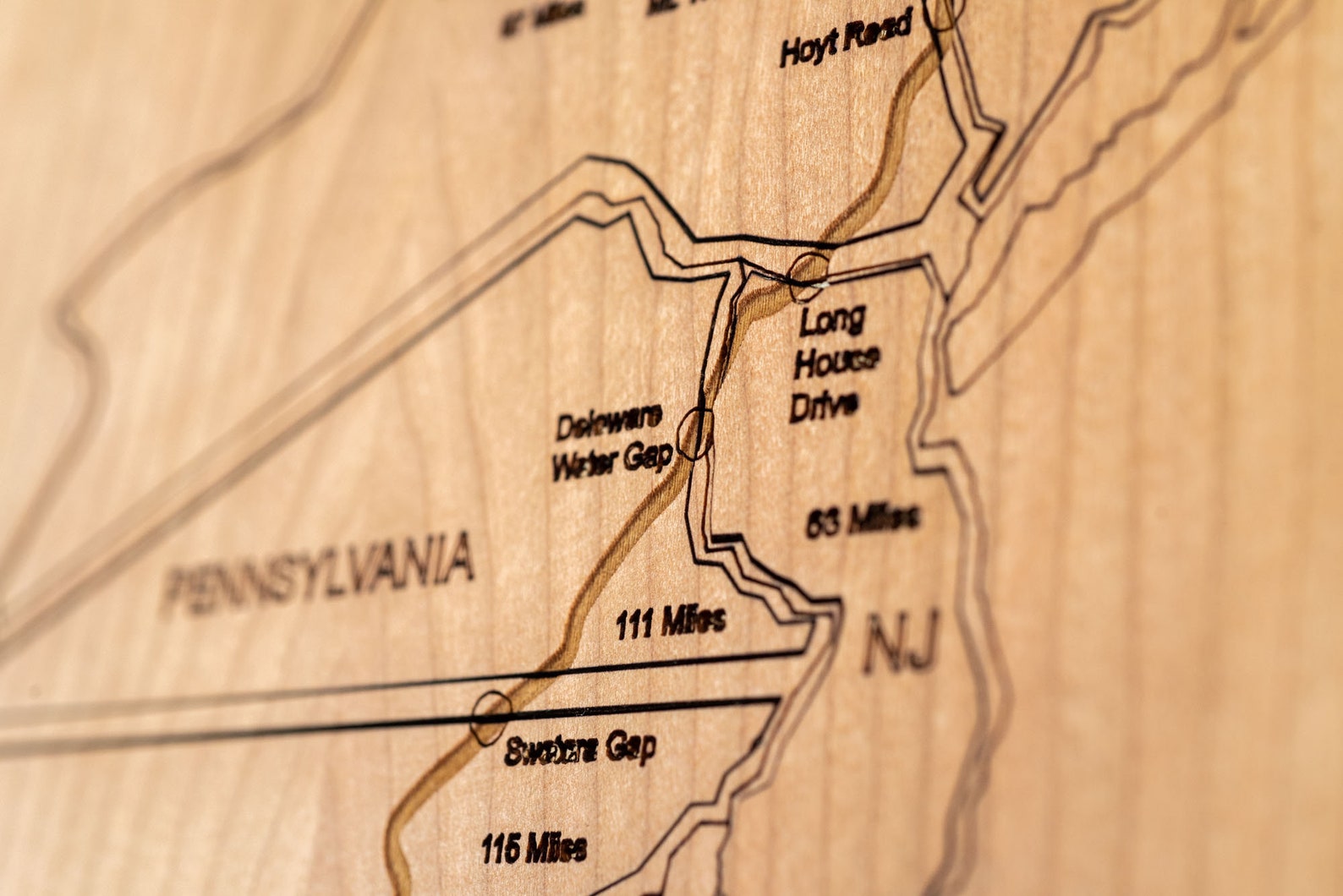 AT Section Hiker Bucket List Board | Wooden Tracker Map Through ...