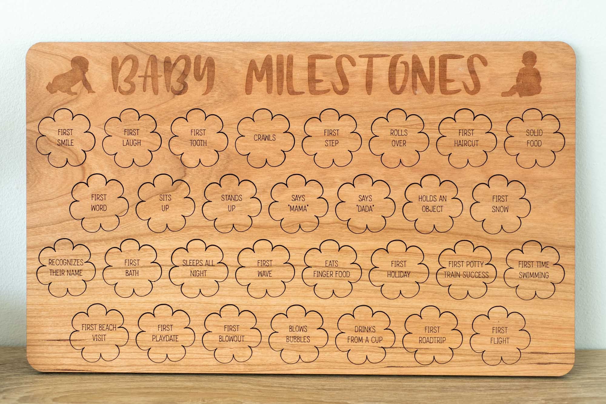 Personalized Baby Milestones Tracker Board Whake Studios - Etsy