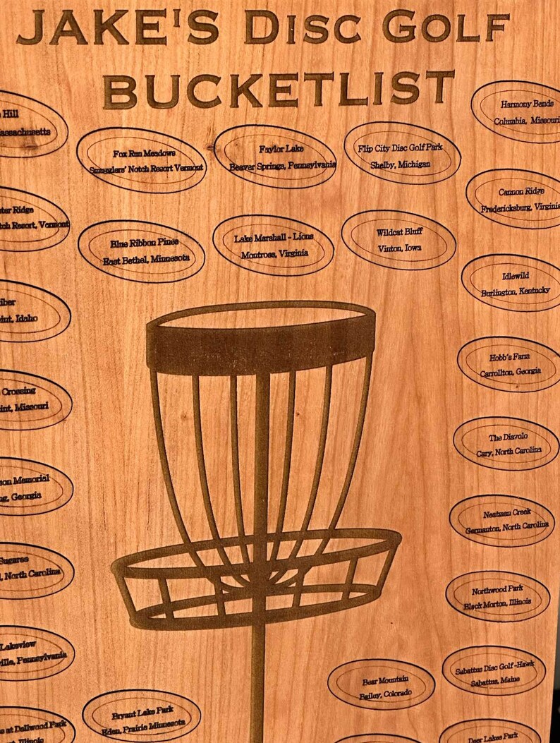 Customizeable Personalized Disc Golf Course Tracker Board - Etsy