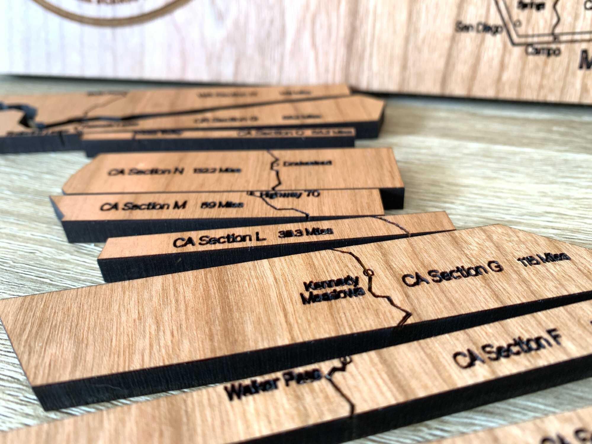 PCT Hiker Wooden Tracker Board | Pacific Crest Trail Map - Etsy