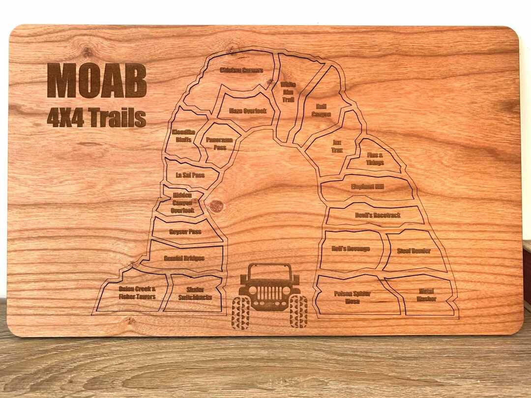 MOAB Offroad Bucket List Board | Popular Moab Trail Tracker Puzzle With ...