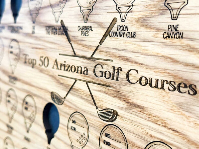 Arizona Golf Courses Bucket List Board | Laser Engraved Wood - Etsy