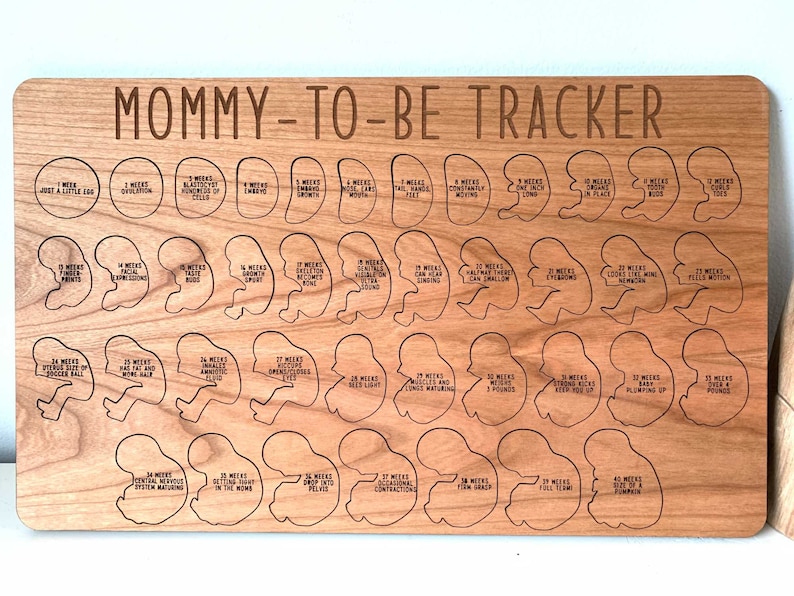 Personalized Pregnancy Tracker Board | Weeks of Gestation Baby Shower ...