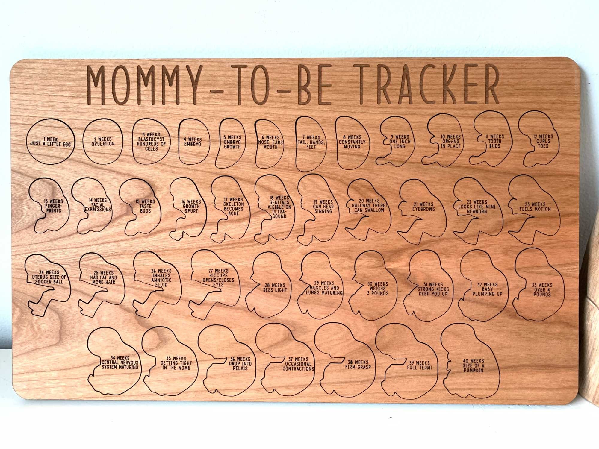 Personalized Pregnancy Tracker Board | Weeks of Gestation Baby Shower ...