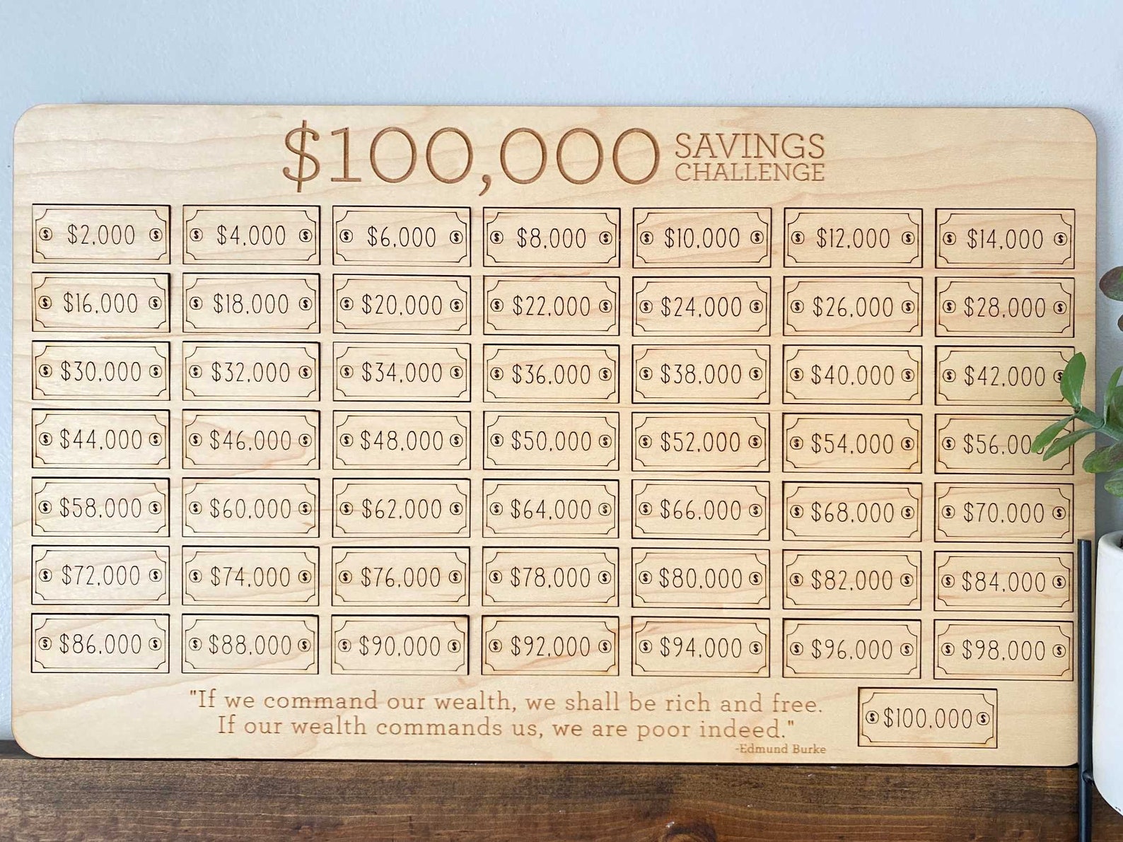 Savings Tracker Money Savings Challenge Custom Engraved - Etsy