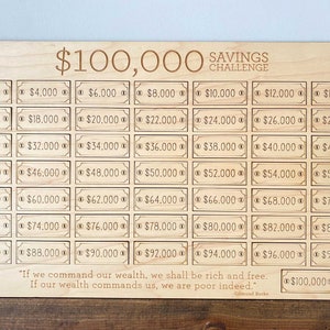 Savings Tracker | Money Savings Challenge | Custom Engraved Savings ...