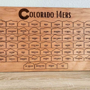 Colorado 14ers Peak Bagging Tracker Sign | 14,000 Ft 58 Mountain Hiking ...