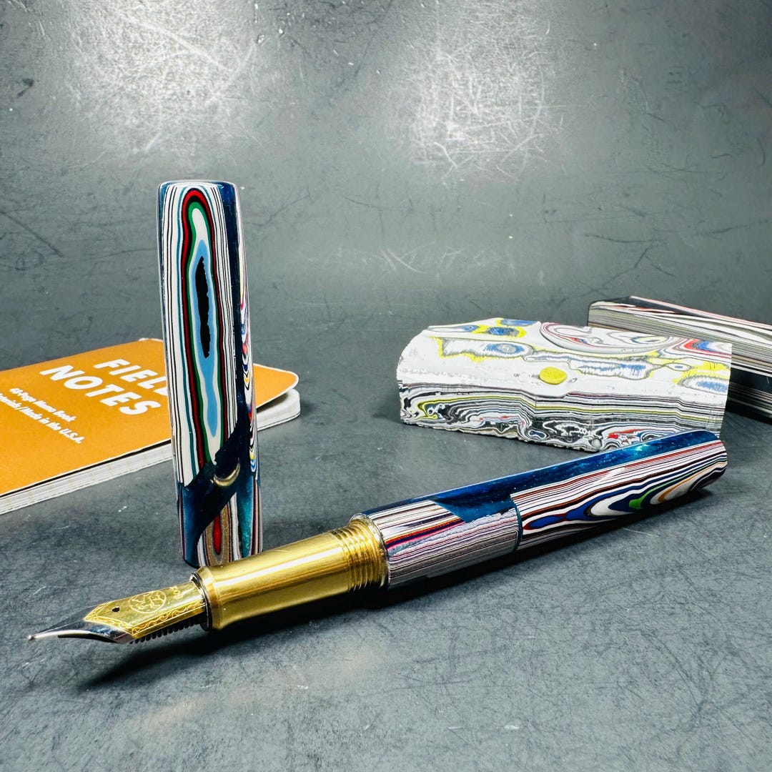Handmade Pen Fountain Pen kenworth Fordite Bock Nib Custom Pen Father's ...