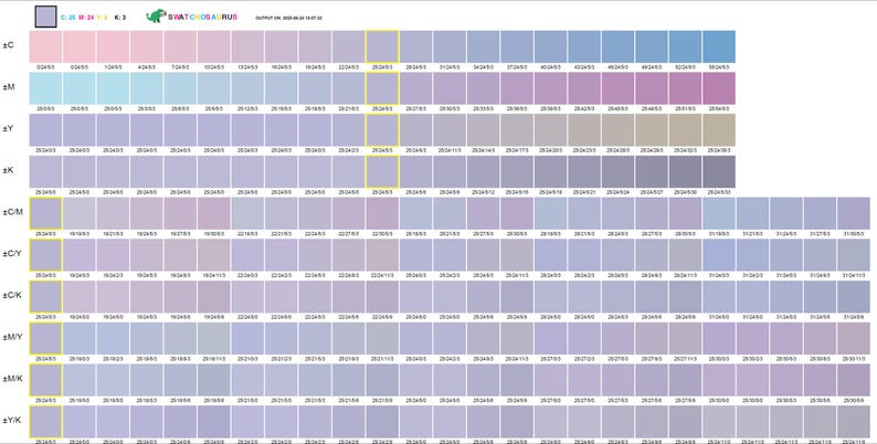 Swatchosaurus — CMYK Swatch Sheet Generator • PDF + EPS Output ...