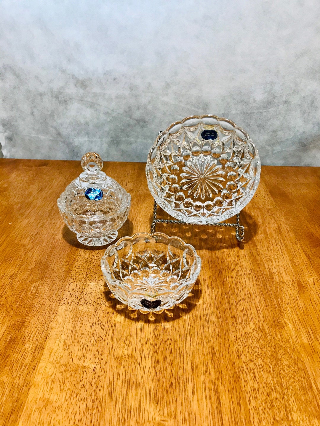 Lead Crystal Bowls or Covered Candy Dish by Crystal Clear Creations - Etsy