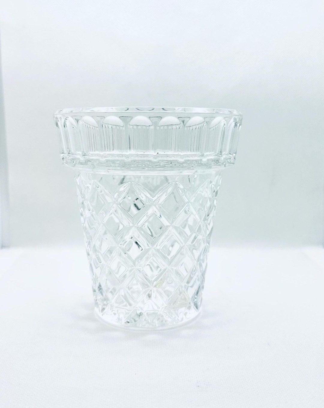 Lead Crystal Vase, by Teleflora Crystal, Criss-criss Design - Etsy