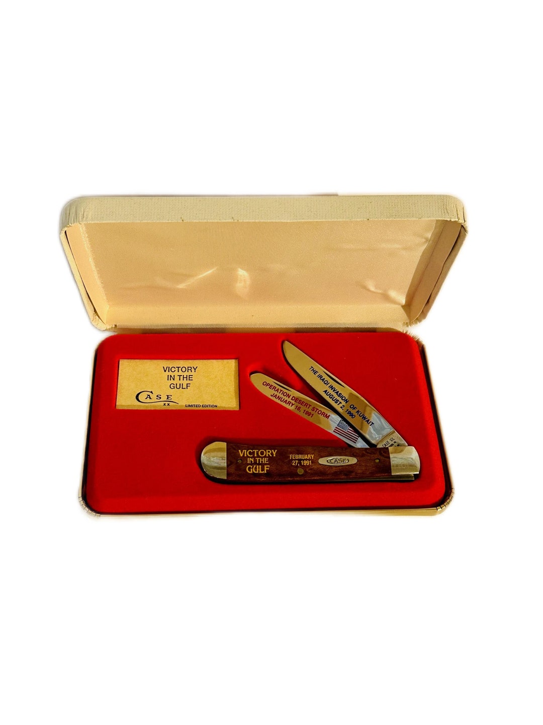 Case XX Desert Storm 7245 Trapper Knife, 1991, Wood Handle - Etsy
