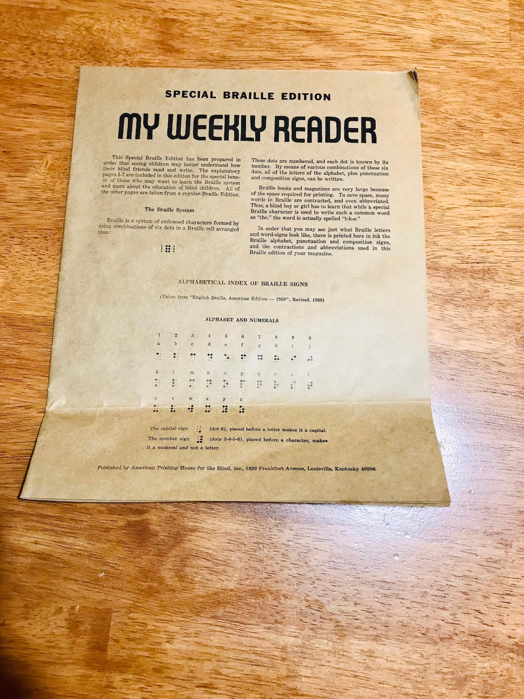 RARE My Weekly Reader Special Braille Edition Vintage - Etsy