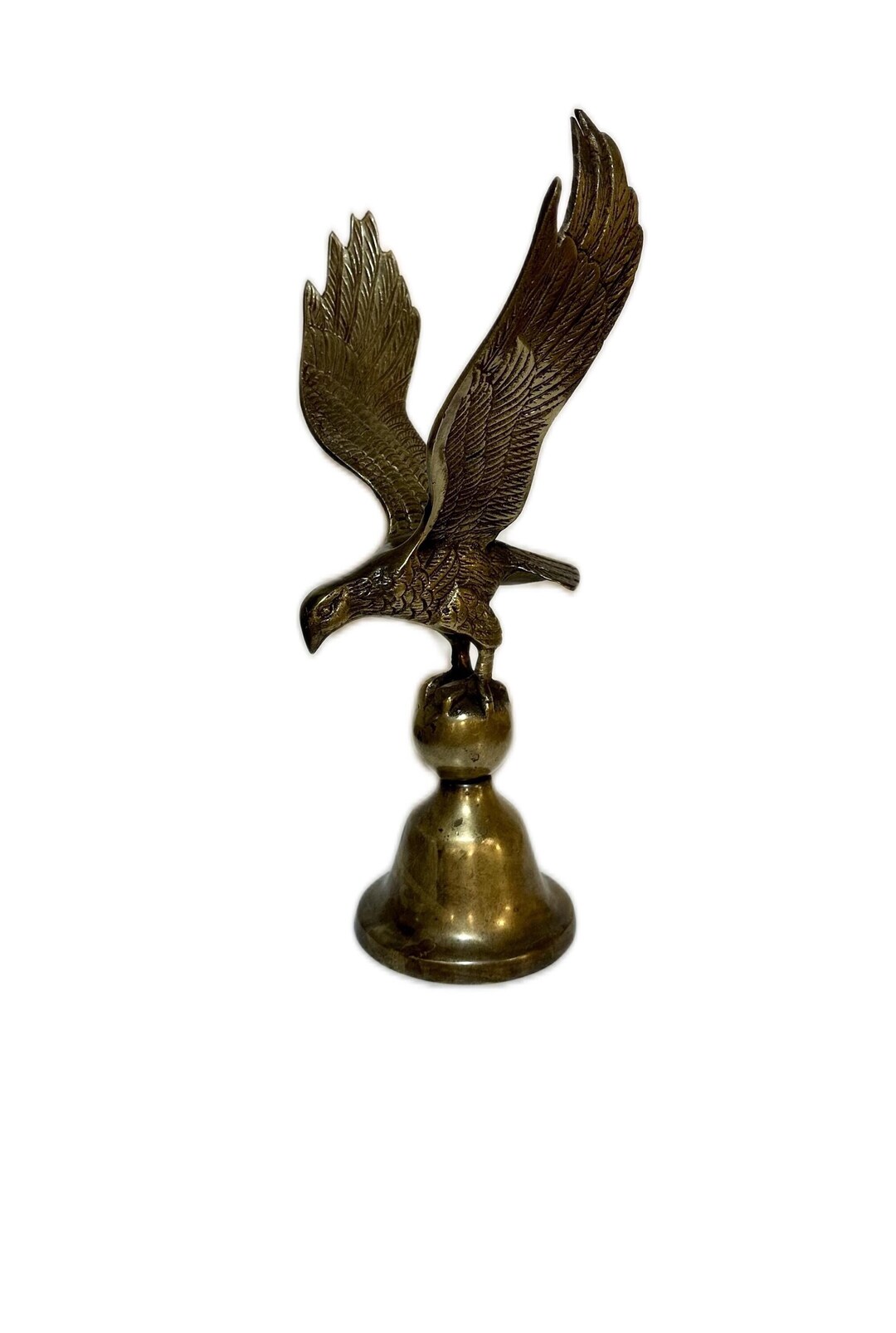 Solid Brass Flagpole Eagle, Golden and Verdigris Patina Vintage Finial ...