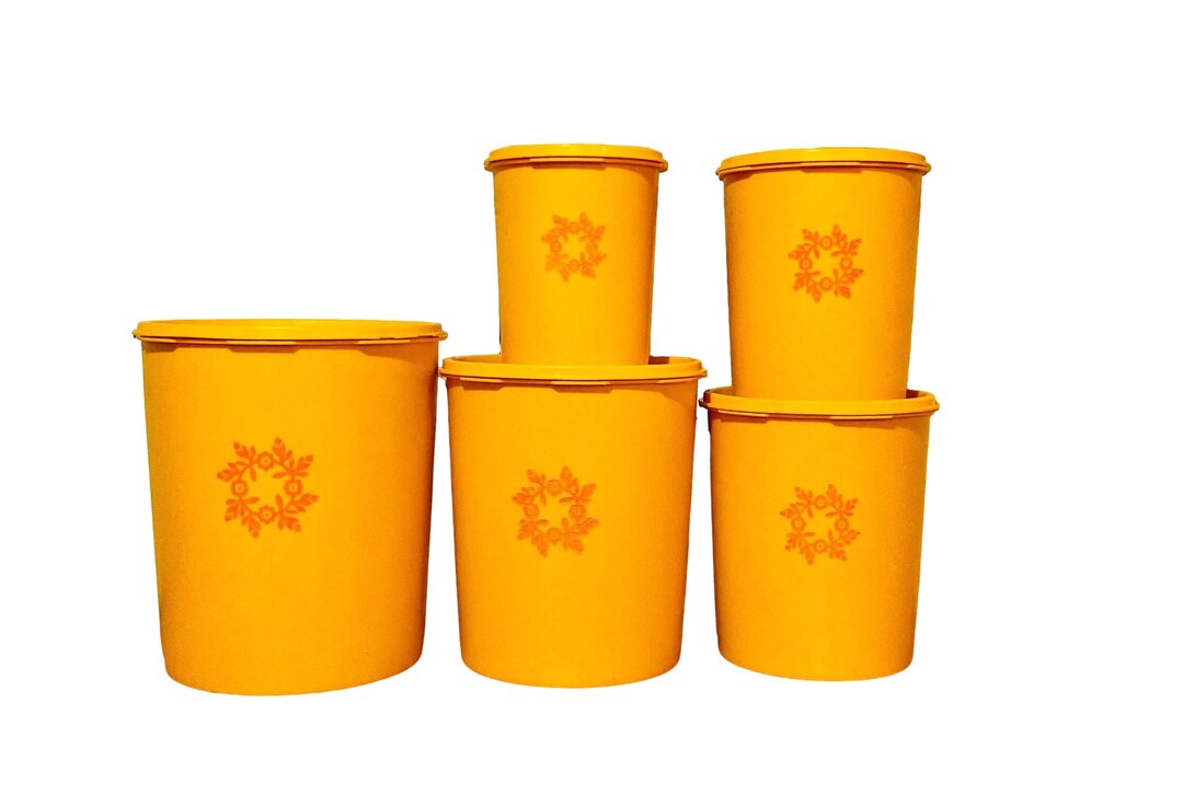 Tupperware Nesting Cannister Set, Harvest Maize With Fig Tree Wreath - Etsy