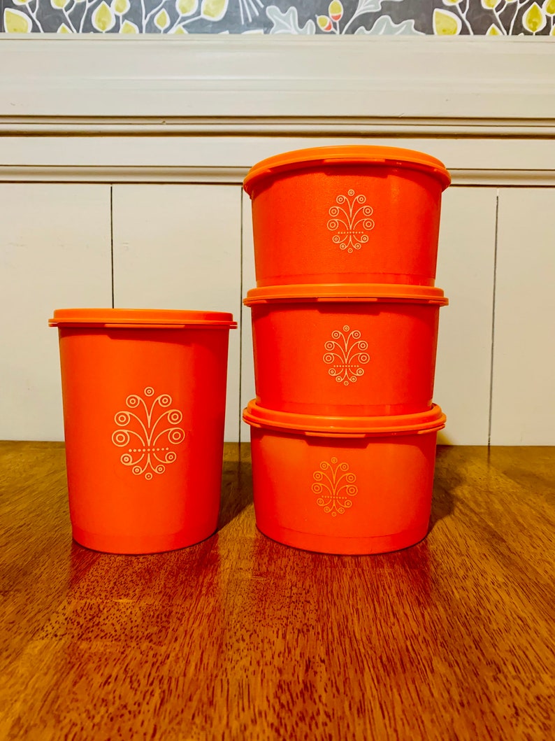 Tupperware Canister Set Orange Daffodil Small Canister Midi - Etsy