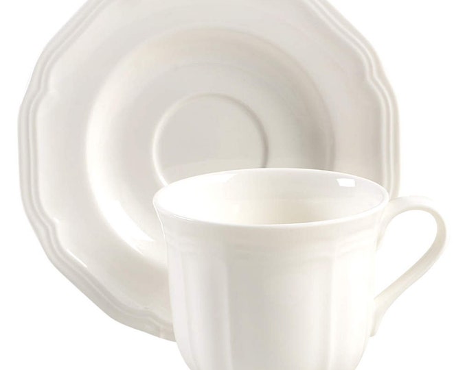 4 Mikasa Antique White Ultima 400, Flat Cups and Saucers, Teacups and ...