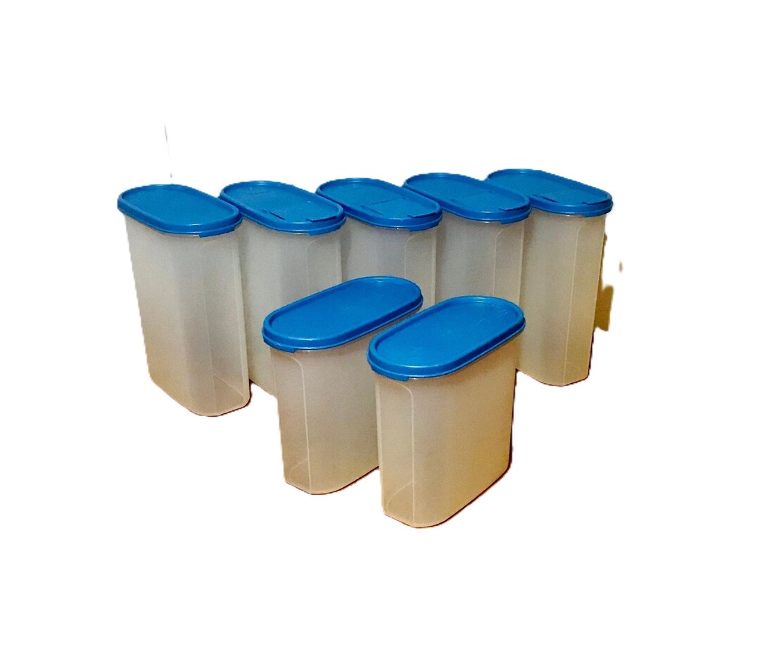 Tupperware Modular Mates Collection, Sheer & Blue, Lot of 7, #3 #4 ...