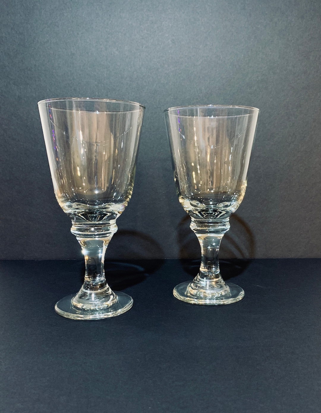 4 Flared Water Goblets, Flare Clear Pattern From Libbey Glass, Vintage ...