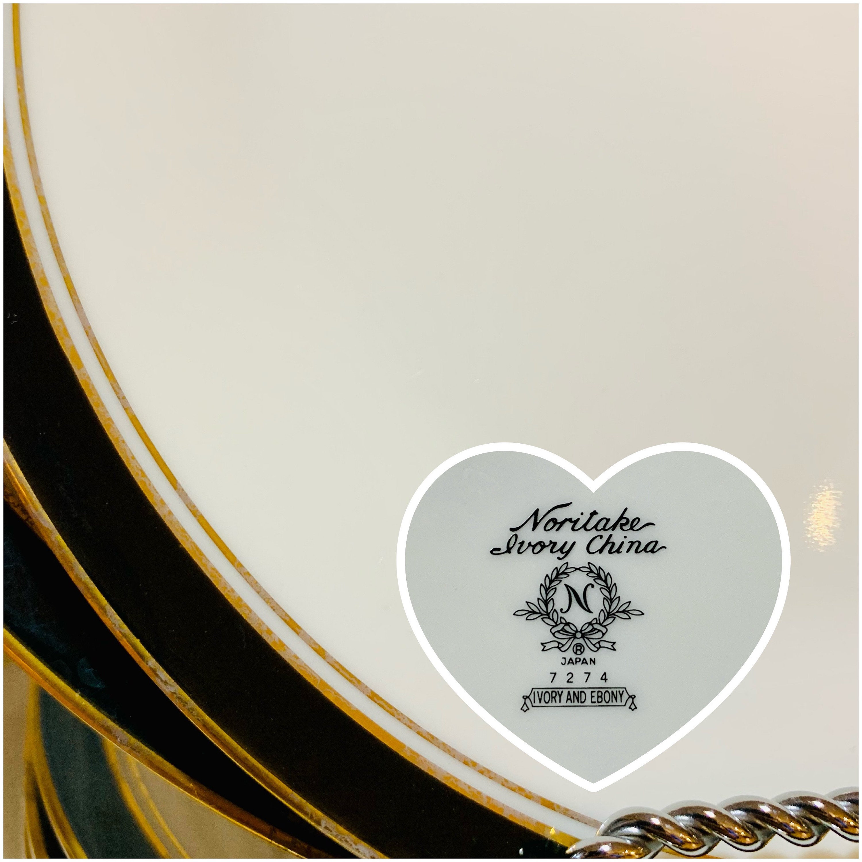 Noritake, Ivory and Ebony, Black Trim, Vintage Dinnerware Set, Dinner ...