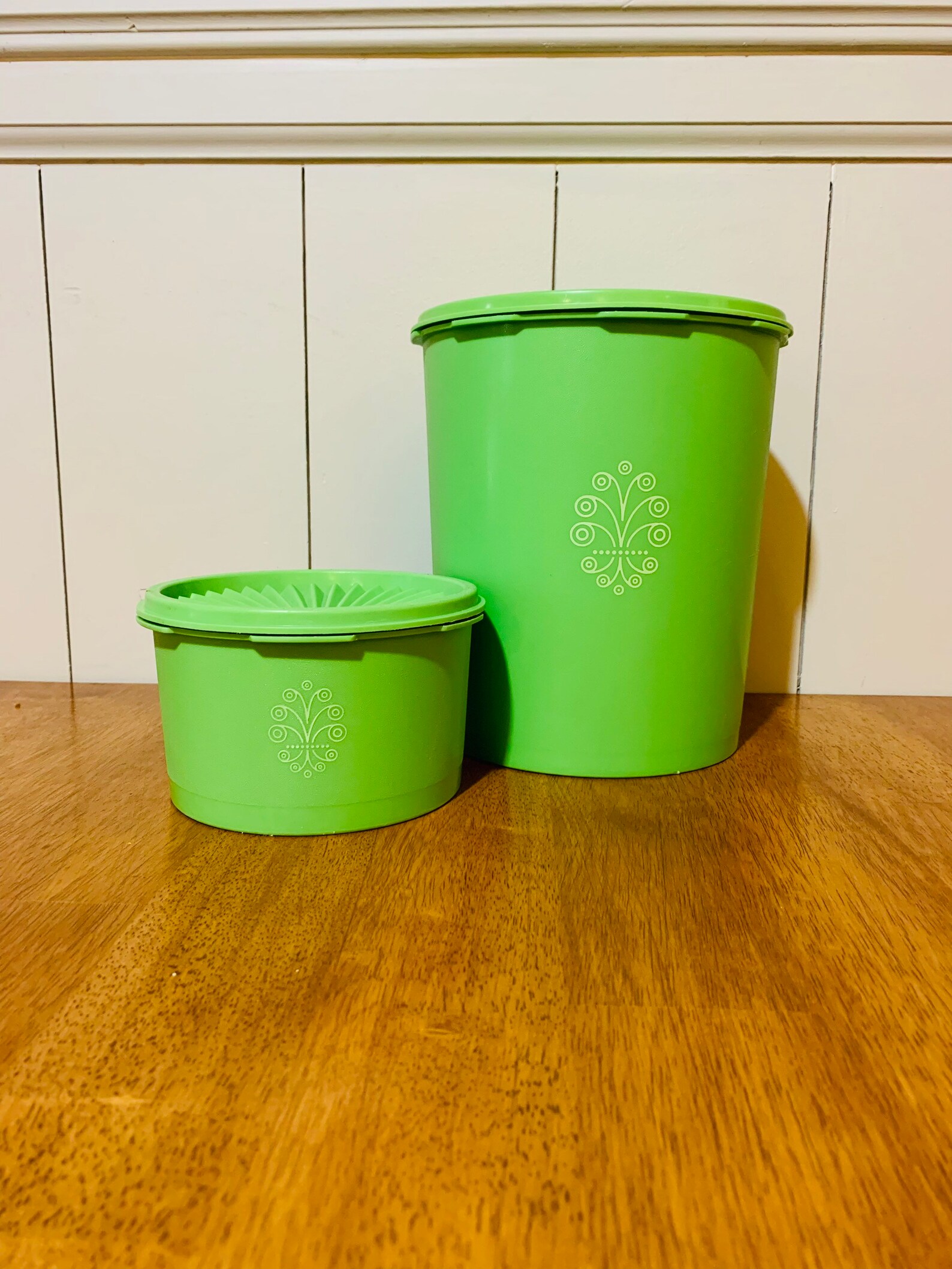 Tupperware Nesting Canisters, Lime Green Daffodil, Servalier Seal, 805 ...