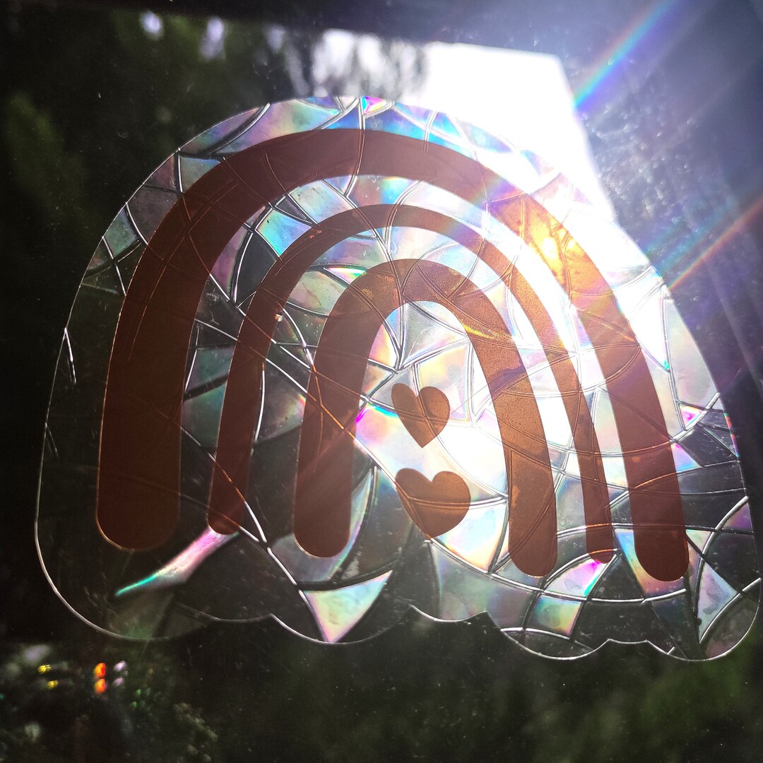 Rainbow Suncatcher Static Sticker, Window Cling, Window Decal, Rainbow ...