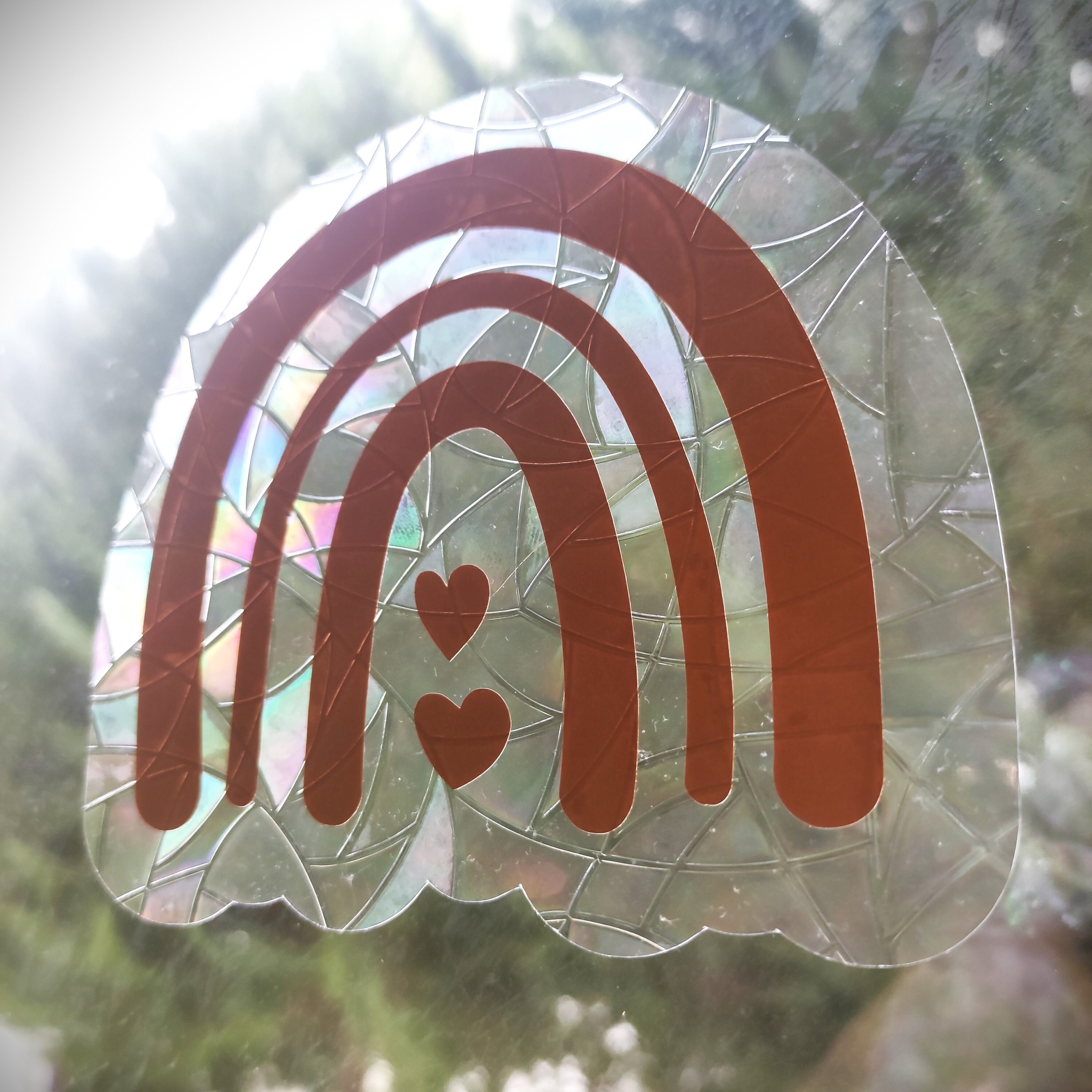 Rainbow Suncatcher Static Sticker, Window Cling, Window Decal, Rainbow ...