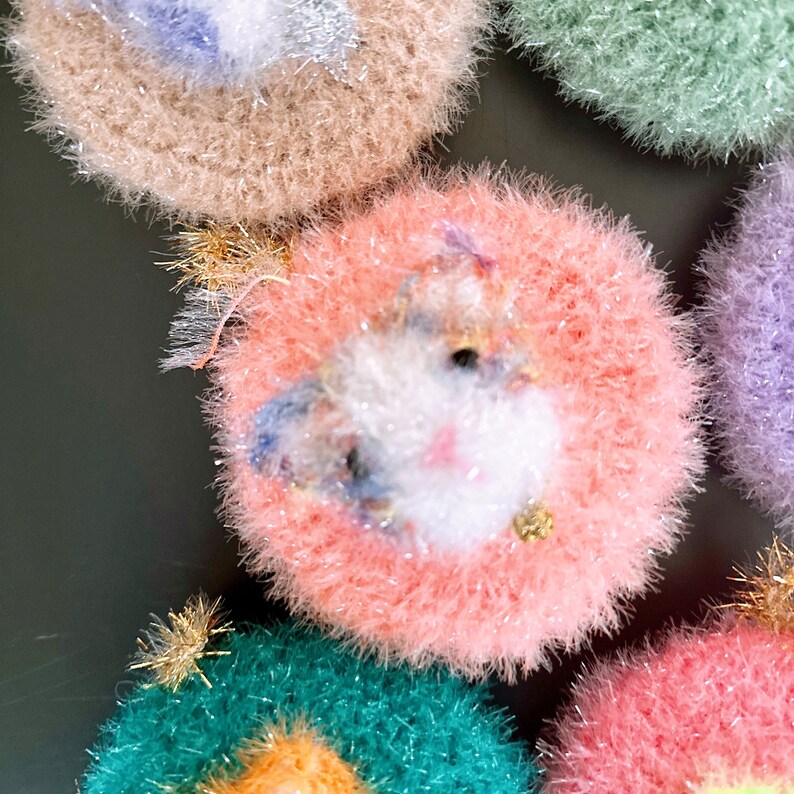 Cat Dish Scrubby Scrubber Kitchen Sponge Handmade Polyester Gift Party ...