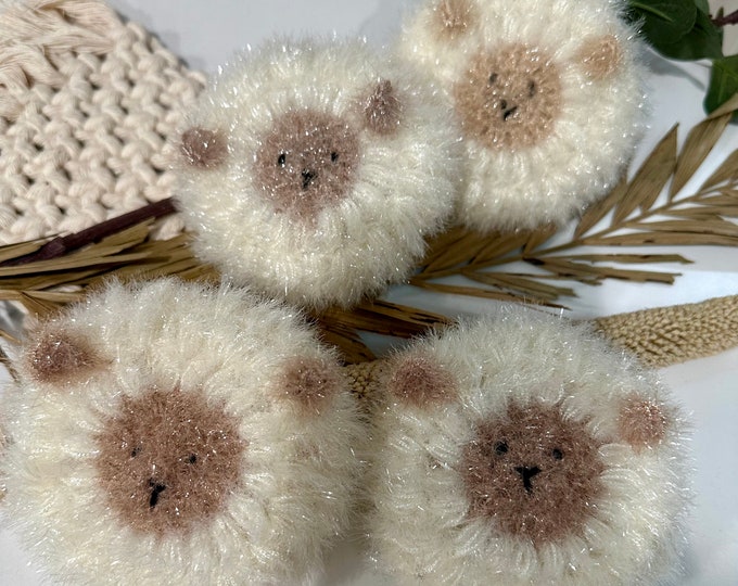 Sheep Dish Scrubby Crocheted Dish Scrubby Kitchen Wash Cloth Sponge ...