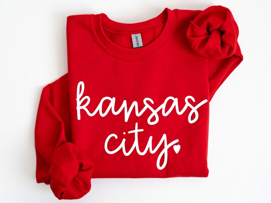 White Kansas City Cursive Crewneck | White Kansas City Cursive T-shirt ...