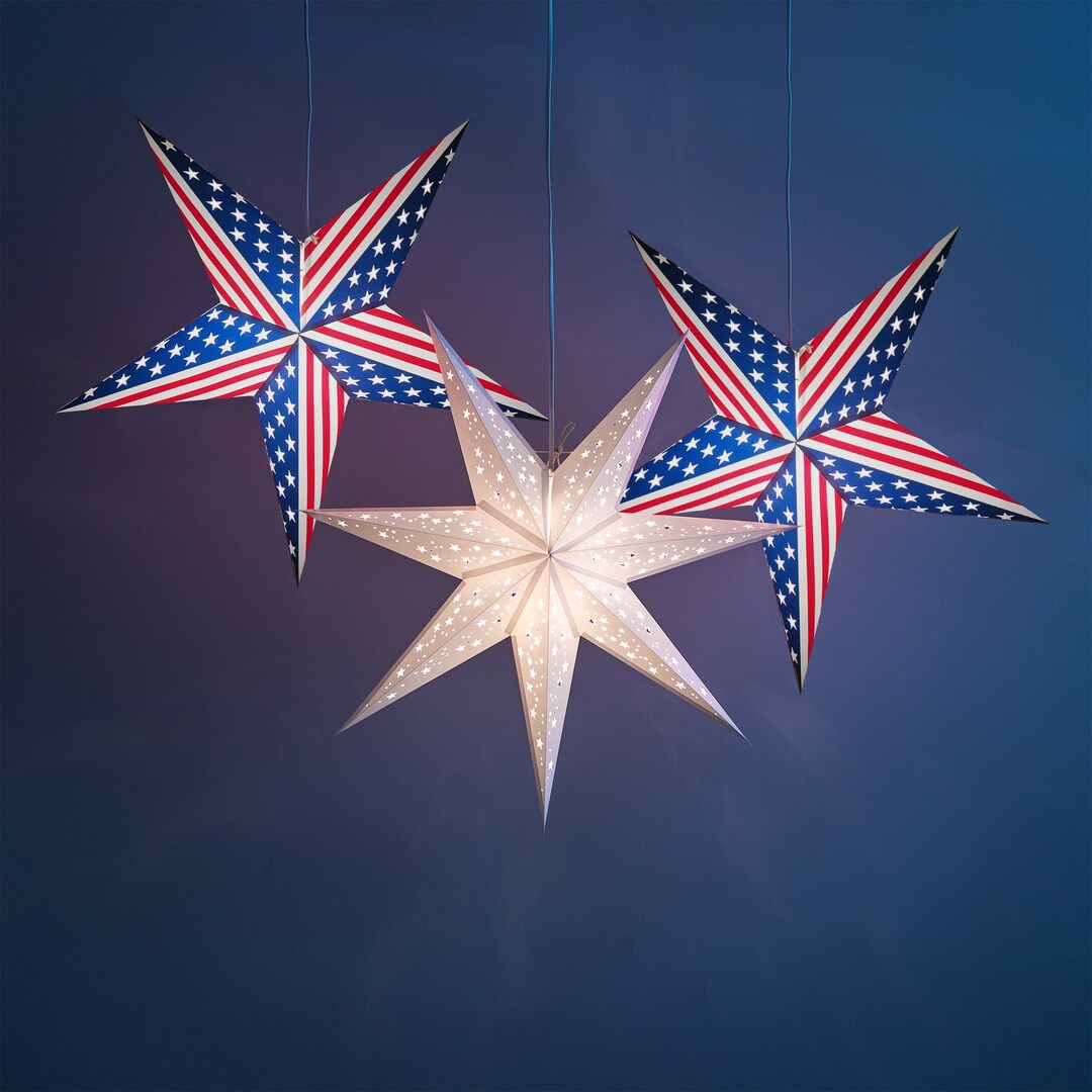 4th July Star Decorations | USA Star Lantern | Fourth of July Party ...