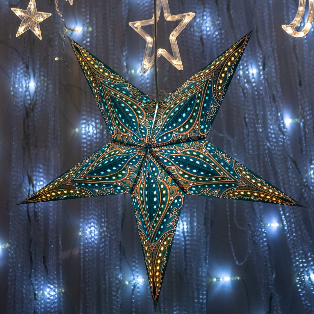 Blue Star Lantern | Star Light | Christmas Decor | Christmas Window ...