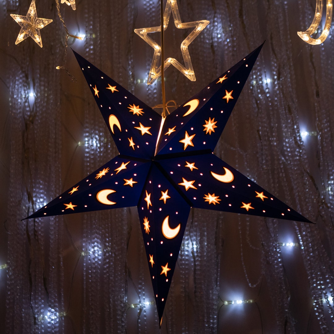 Moon & Stars Lampshade | Space Lampshade | Children Lampshade | Night ...