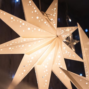 White Paper Star Lights | Set of 3 | Scandi Paper Star Lanterns ...