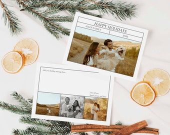 Canva Christmas Card With Photo Template Printable Xmas Card Photo ...