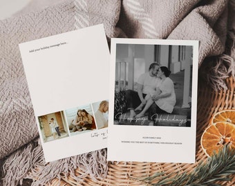 Canva Christmas Card With Photo Template Printable Xmas Card Photo ...