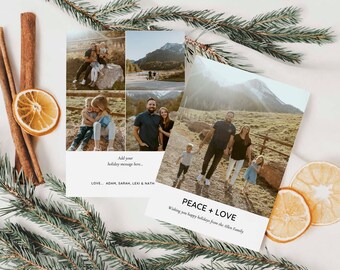 Canva Christmas Card With Photo Template Printable Xmas Card Photo ...