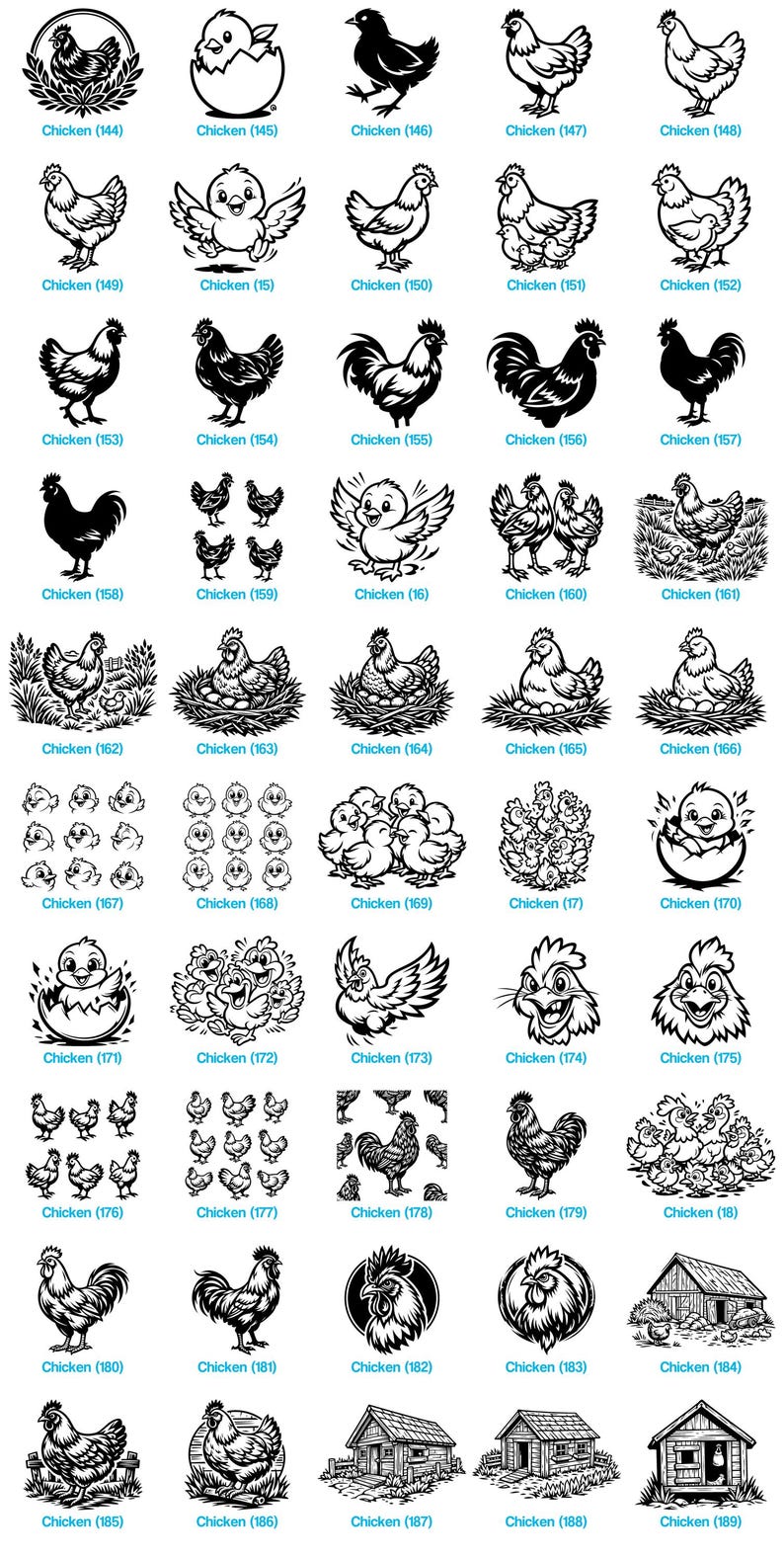 Chicken Svg Png Bundle for Cricut and Laser Engrave Farm Animal Crafts ...