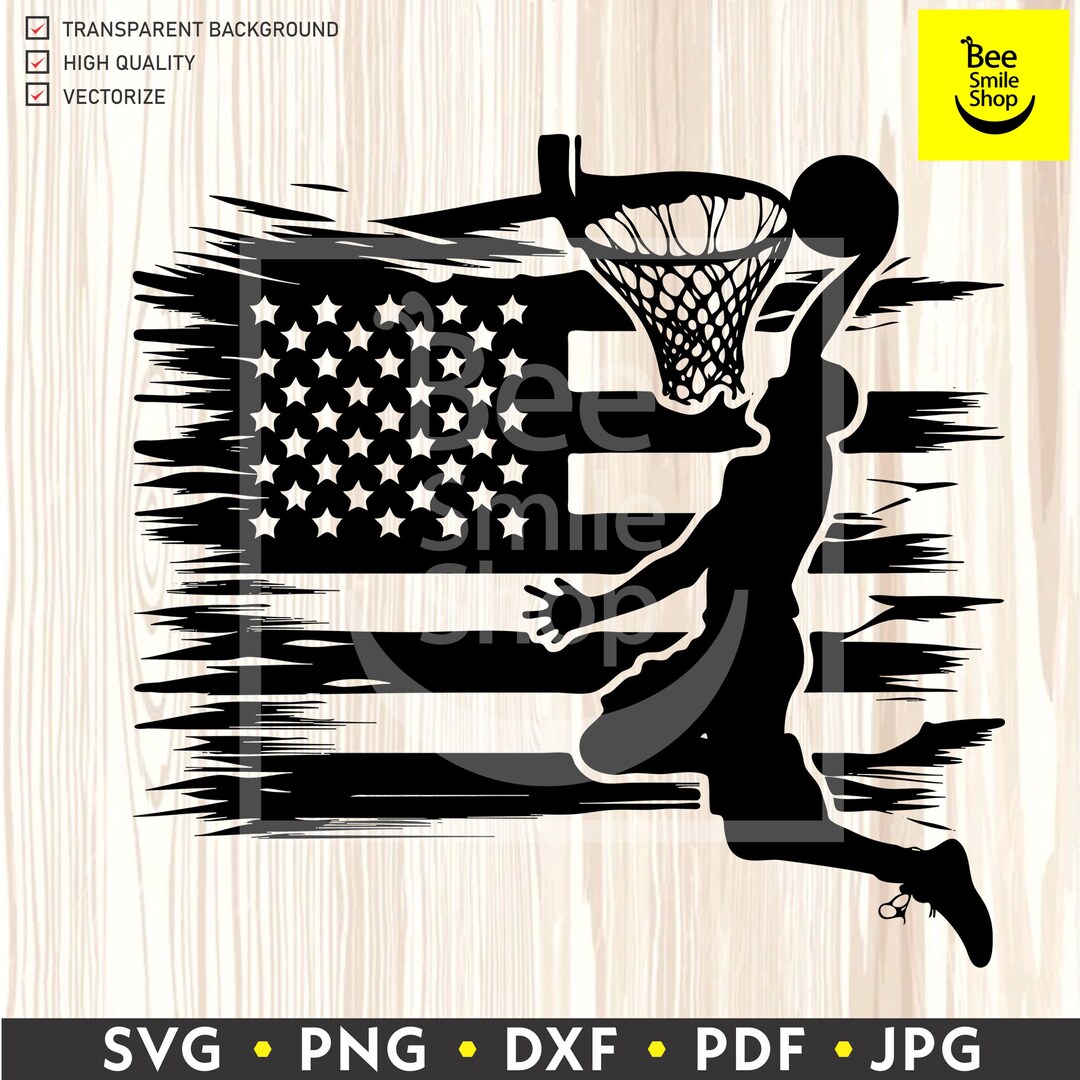 USA Flag Basketball Player Design for Engraving and Crafting - Etsy